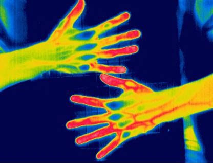 Infrared scan of hands | Cool Cosmos